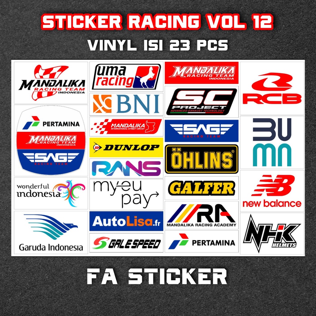 Jual Stiker Racing Pack Sticker Racing Hologram Stiker Sponsor Stiker ...