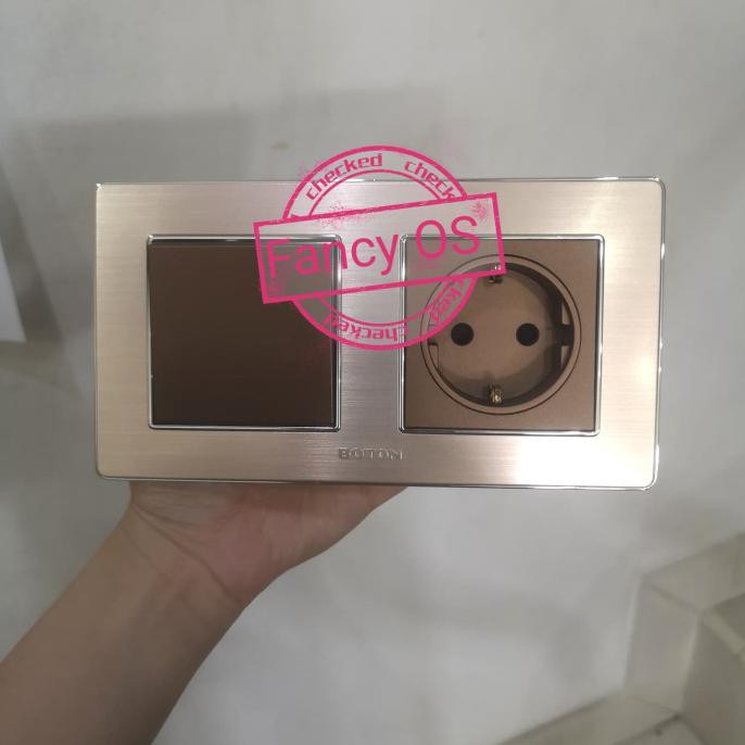 Jual SAKLAR 2 GANG STOP KONTAK + SAKLAR TUNGGAL ENGKEL BOTON K2 DARK ...