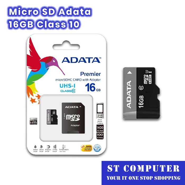 Jual Micro SD Adata 16GB Class 10 10/UHS-I (Ultra High Speed) | Shopee Indonesia