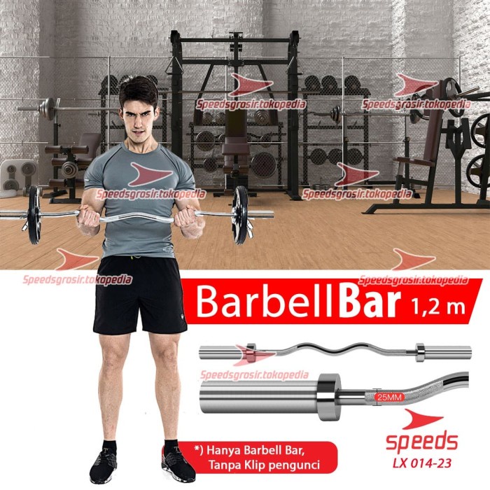 Jual Produk Original STICK BARBEL 120 cm STICK DUMBELL BAR EZ Curl Bar ...
