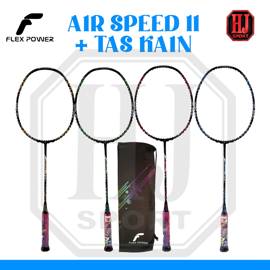 Jual Raket Original Flex Power Air Speed 11 Bonus Tas Serut Badminton ...