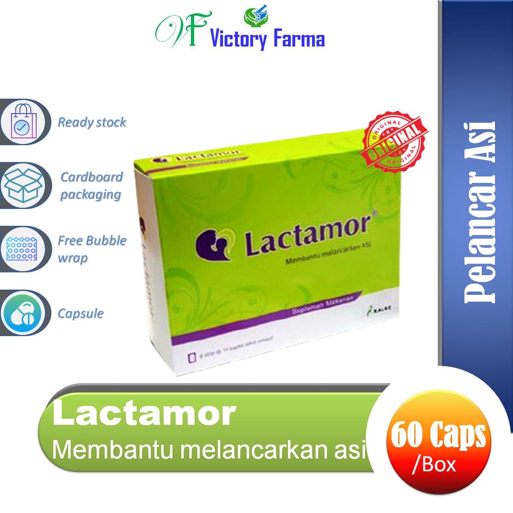 Jual Lactamor Box 6 Strip 60 Kapsul / Pelancar Air Susu Ibu (ASI ...