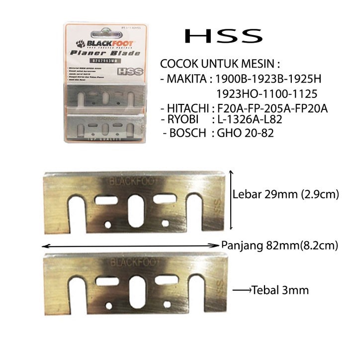 Jual Mata Mesin Serut Ketam Pasrah Makita Mactek Mata Pisau Planer SKH ...