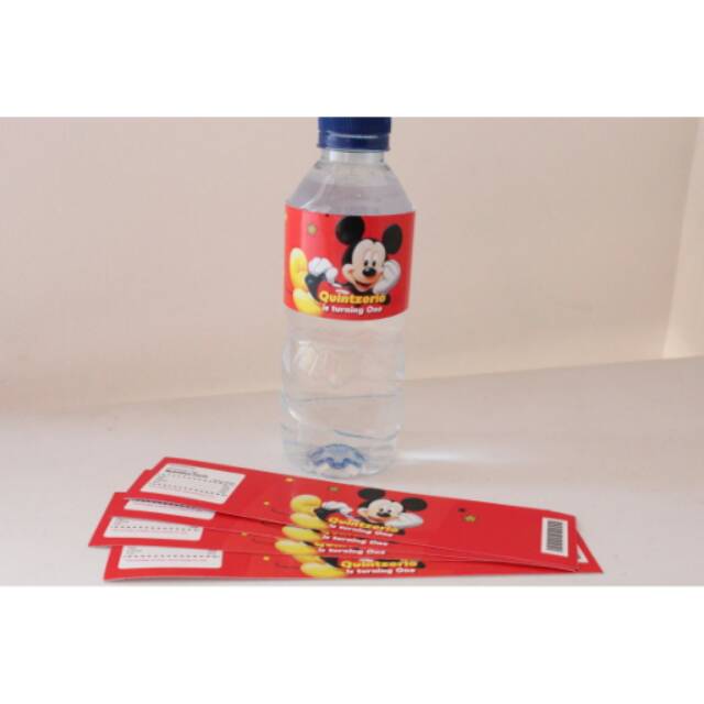 Jual Label aqua botol / label air mineral karakter mickey mouse full ...