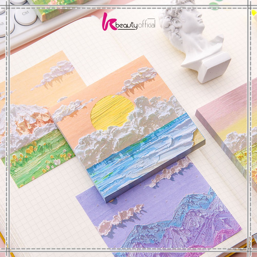 Jual KB-A37 Memo Tempel Aesthetic Sticky Notes Motif Alam Indah / Note ...
