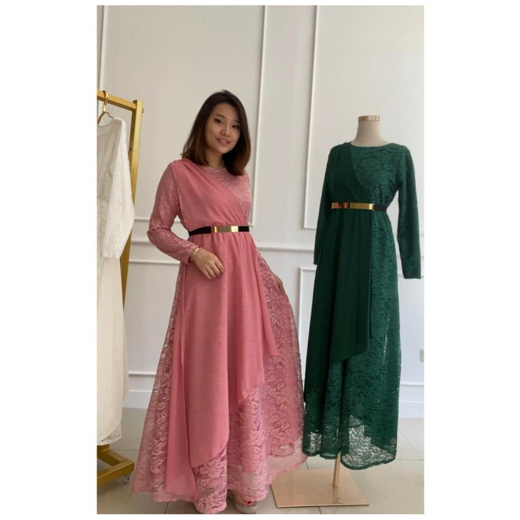 Jual 8175# maxi dress fashion ipesta + BELT BESI | Shopee Indonesia