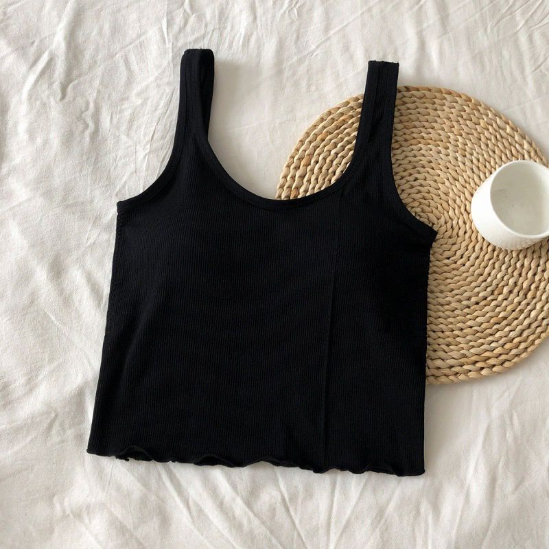 Jual Tanktop Korean wanita dengan tali trap singlet Korean croptop ...