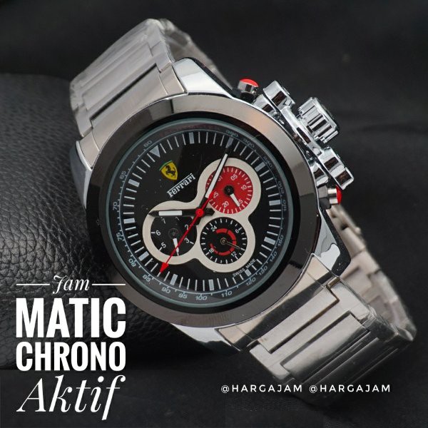 Jual BARU Jam Pria Automatic Ferrari Skeleton F0850 Rantai Silver ...