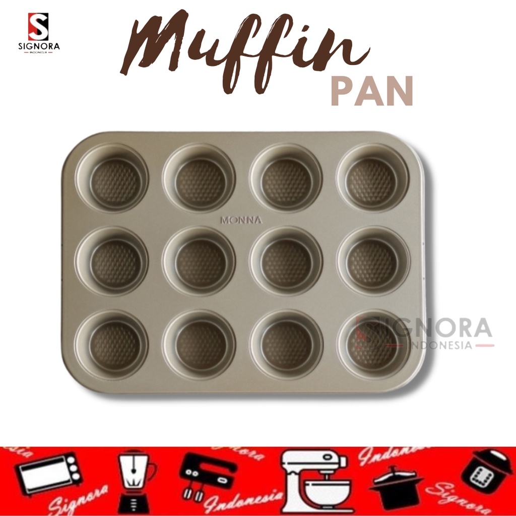 Jual Cup Cake Monna / Muffin Pan 12 Cups Monna Bakeware | Shopee Indonesia