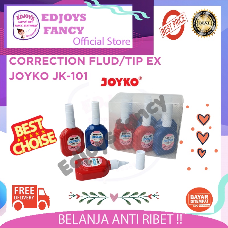 Jual Joyko Tipex / Tipx / Tip ex cair merah / correction fluid JK-01 ...