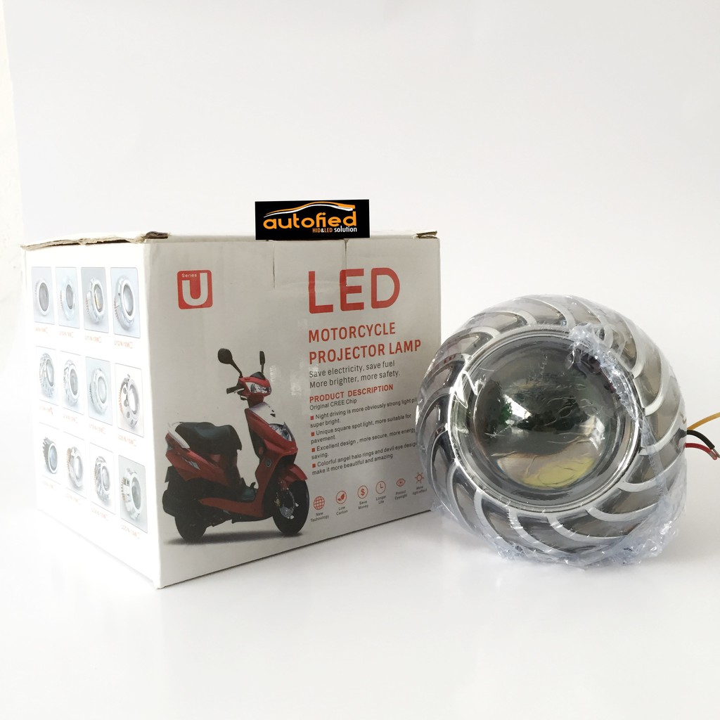 Jual LED Projie Cree Projektor Lampu Motor Angel Eye 3 Mode | Shopee ...