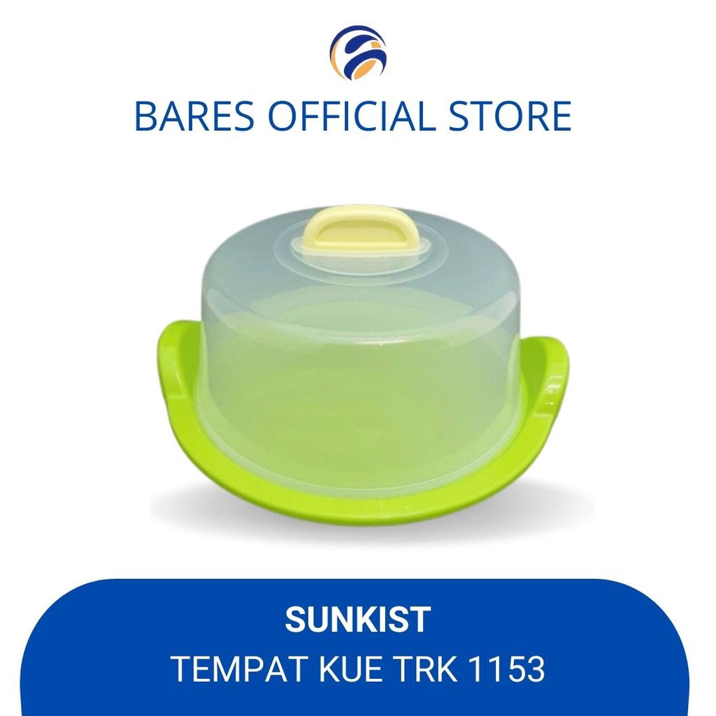Jual Tempat Kue Bolu Roti Bulat Tutup Hijau Golden Sunkist TRK1153 ...