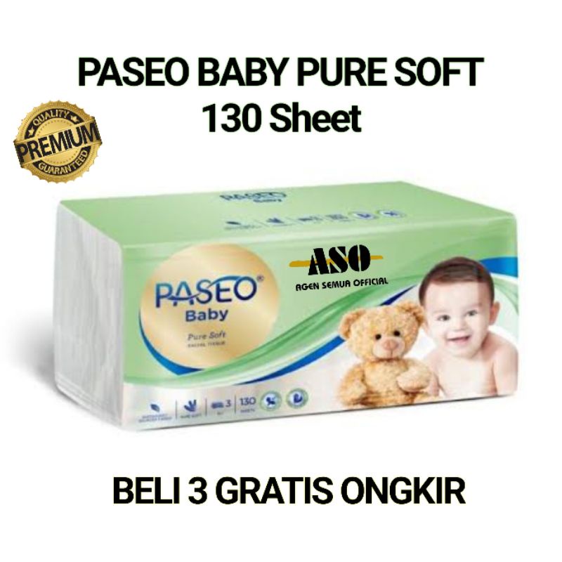 Jual Tisu Tissue PASEO BABY facial pure soft 130 - 3ply / tisu bayi ...