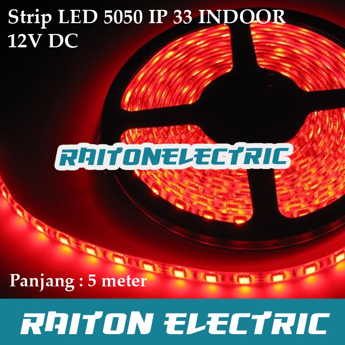 Jual Lampu led strip 5050 SMD Merah RED Indoor Outdoor IP 44 12V LED ...