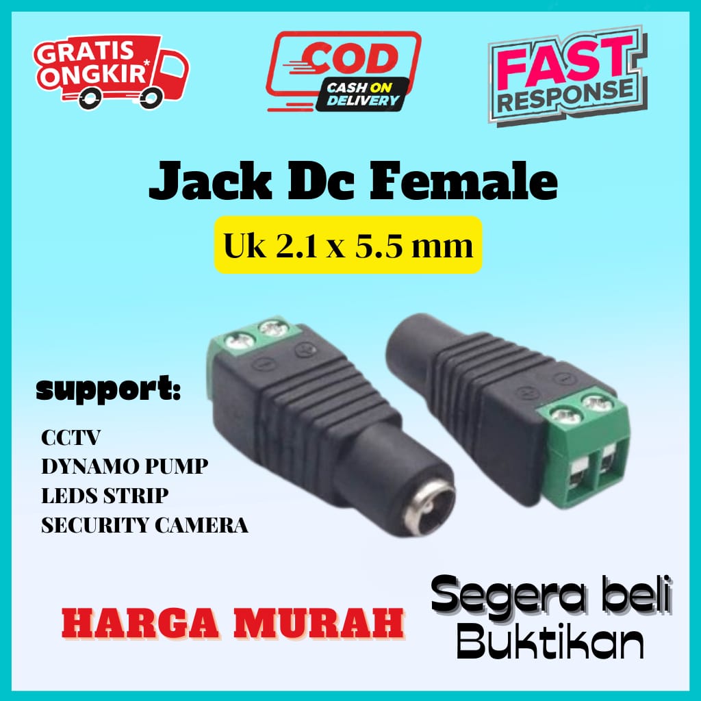 Jual JACK DC KONEKTOR POWER SUPPLY CAMERA CCTV POMPA DC SINGLE PUMP ...