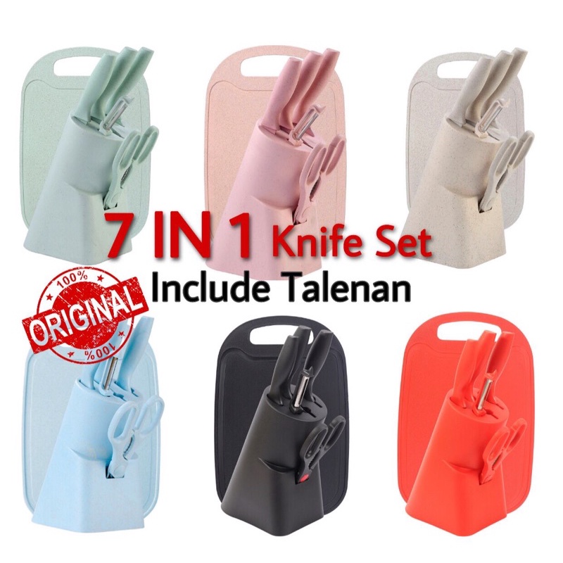 Jual 7 in 1 Kitchen Knife Set / Talenan, Pisau, Pengupas, Dapur Set ...