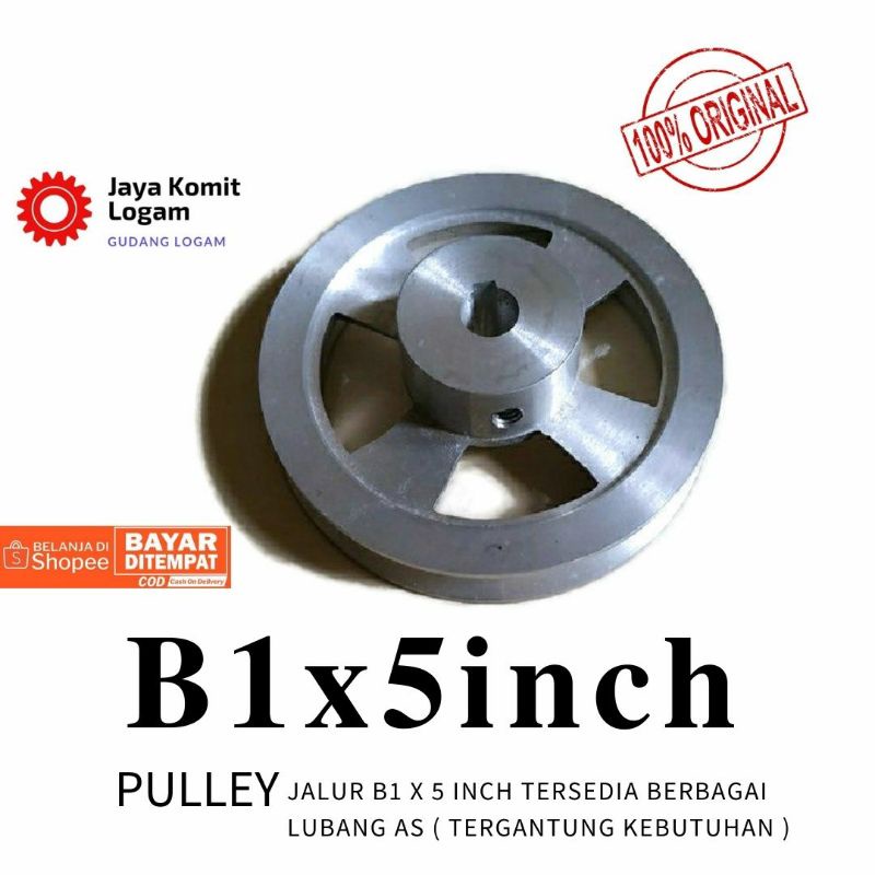 Jual Pulley pully puli Puley Poli polly b1x5" inch diameter lubang as ...