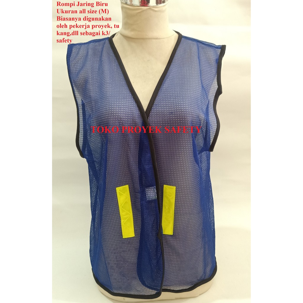 Jual Rompi jaring Biru / Safety Vest Jaring Biru | Shopee Indonesia
