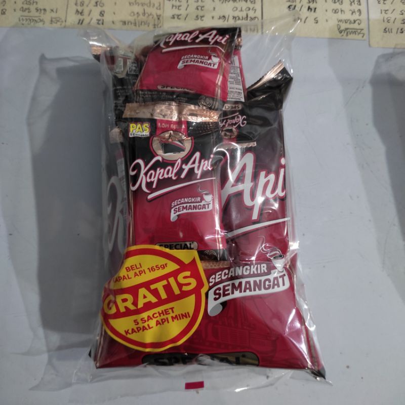 Jual Kopi Bubuk Kopi Kapal Api Special 165gr Bonus 5 sachet Kapal Api ...
