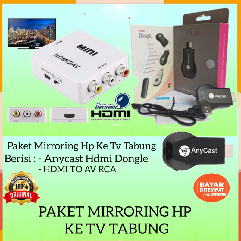 Jual PAKET HDMI DONGLE ANYCAST WIRELESS WIFI DISPLAY RECEIVER TV SCREEN ...