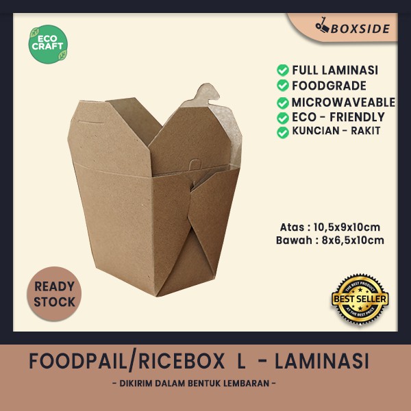Jual Kemasan Rice Box / Foodpail Coklat / Box Makanan rice Box Uk 10 ...