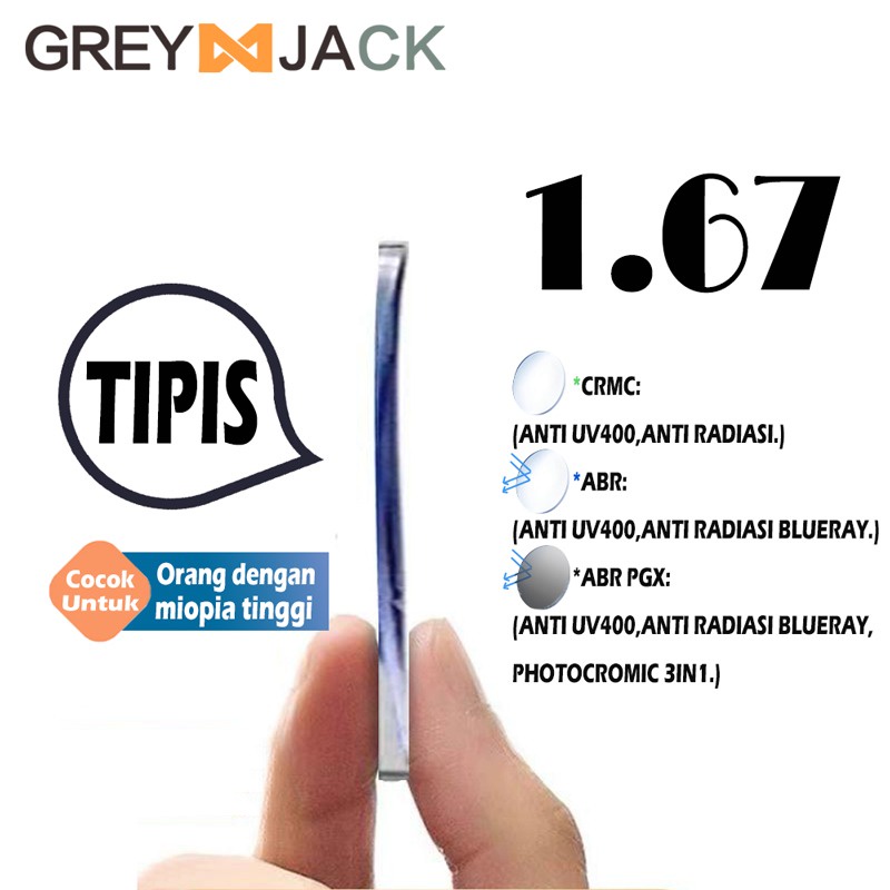 Jual Grey Jack Lensa Di Pertipis Index 167 Antiradiasi/Blueray ...
