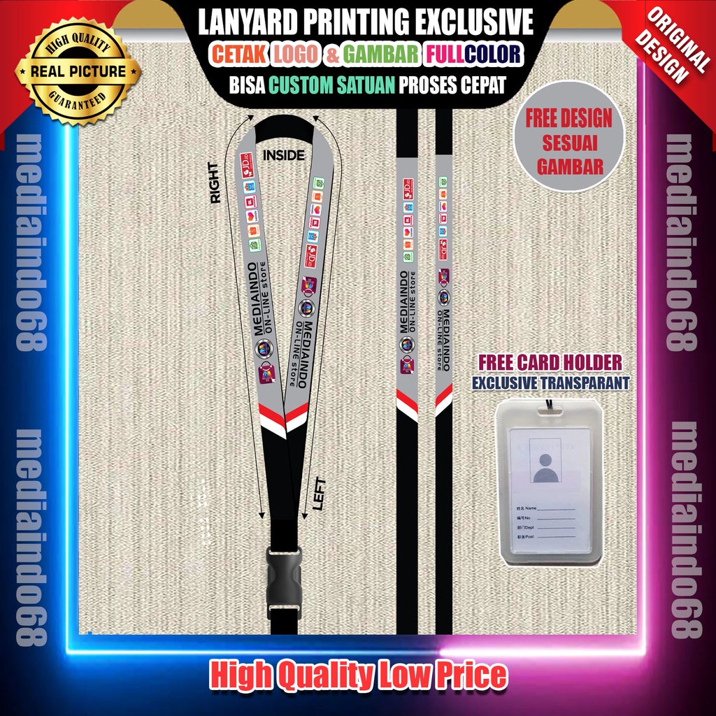 Jual CUSTOM LANARD ID CARD PRINTING M - 06 ( PAKET EXCLUSIVE ) | Shopee ...