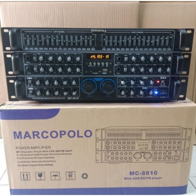 Jual Power Amplifier Mixer + BBE + Equalizer + Bluetooth MARCOPOLO MC ...