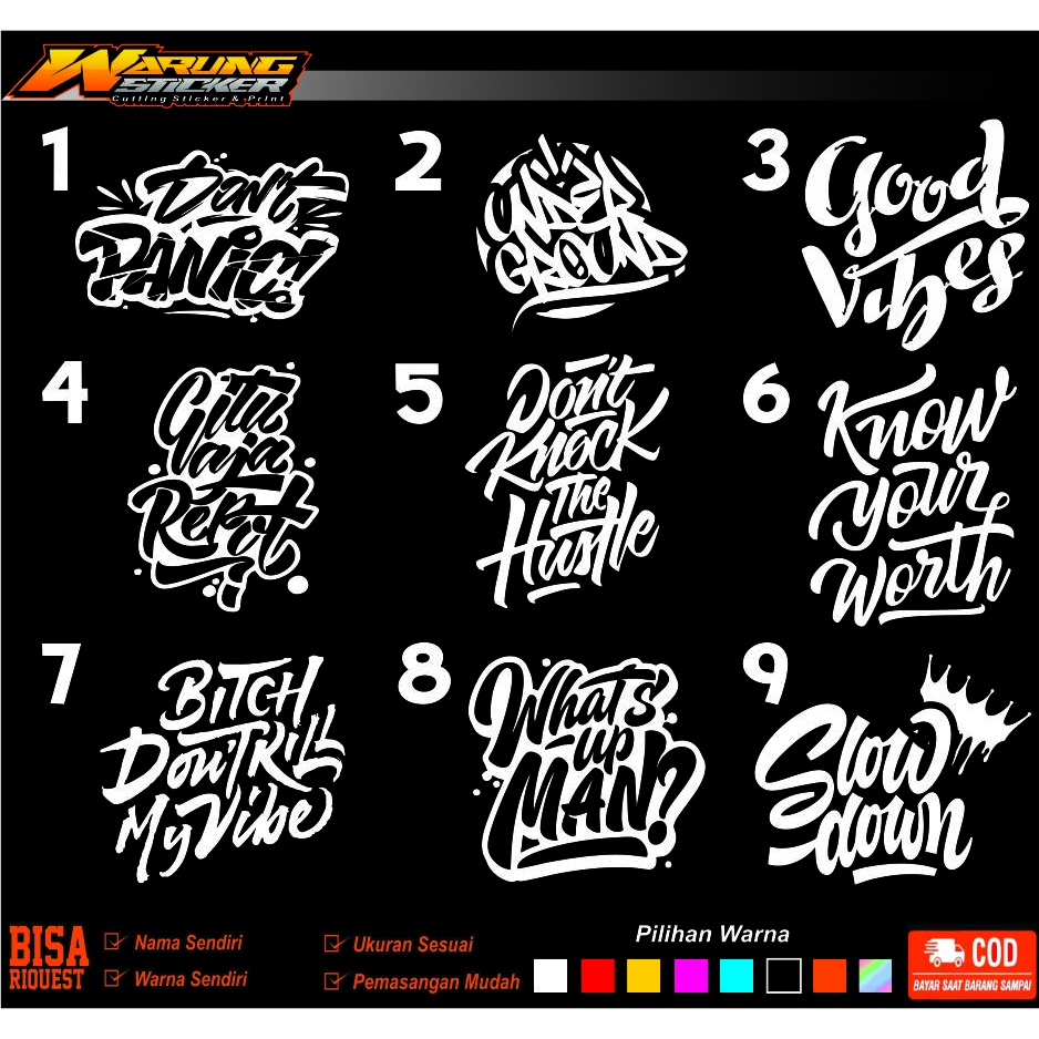 Jual Sticker Cutting Truk Bagian Pintu Kabin Typograpy / Tipografi ...