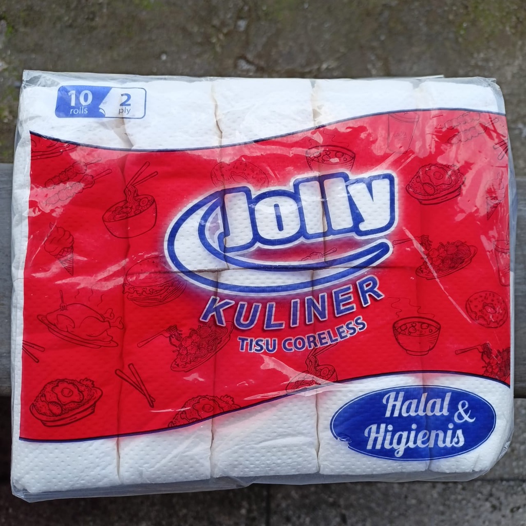 Jual Tissue Jolly Kuliner Coreless isi 10 roll Tanpa Tulang MERAH ...