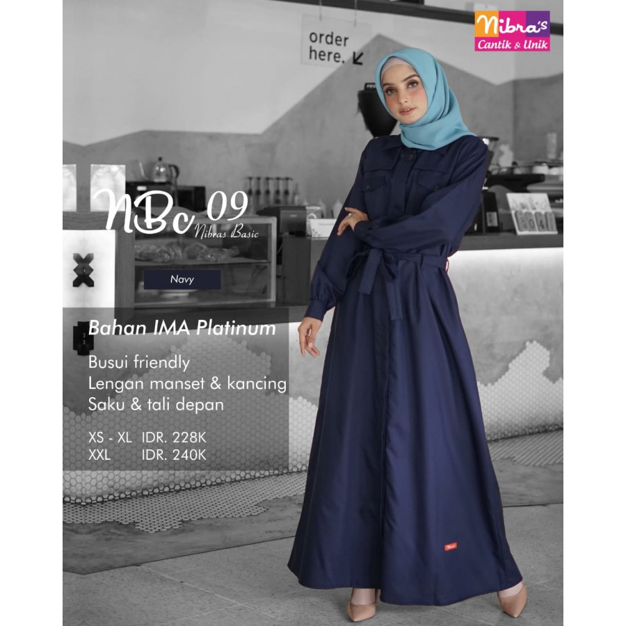 Jual GAMIS NIBRAS BASIC NBC 09 NAVY IMA PLATINUM CANTIK DAN UNIK ...