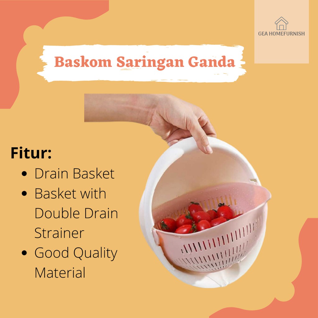 Jual Baskom Saringan Ganda Tempat Cuci Sayur dan Buah | Shopee Indonesia