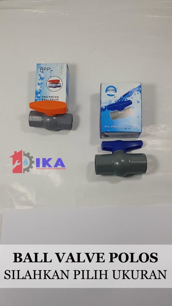 Jual Ball Valve 1/2 3/4 1Inci PVC HPP / Stop Kran Pipa Ballvalve PVC 1/2” HPP / Stop Keran 1/2 ...