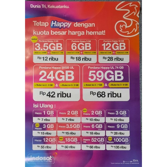 Jual STIKER TRI UNTUK PAJANGAN KONTER PULSA | Shopee Indonesia