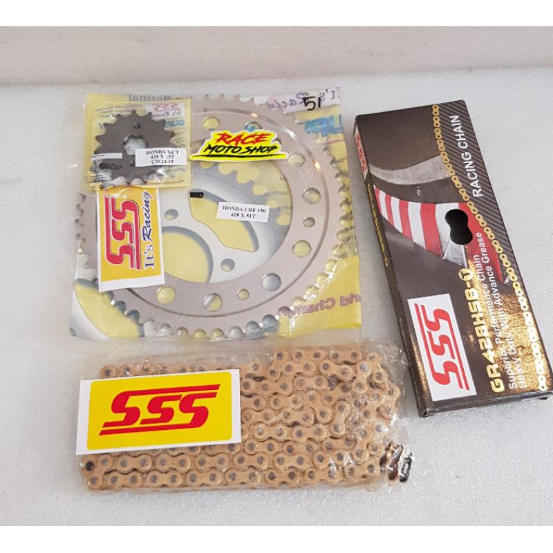 Jual GEAR SET/GEAR KOMPLIT SSS ORIGINAL HONDA CRF150 TIPE 428 RANTE H SERIES | Shopee Indonesia