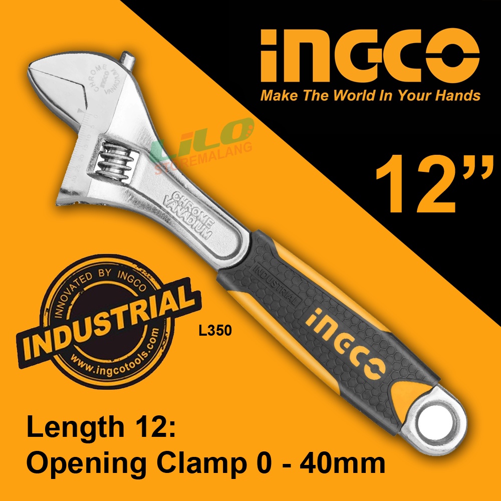 Jual Kunci Inggris Baco Adjustable Wrench 12 " Inch Ingco Industrial ...