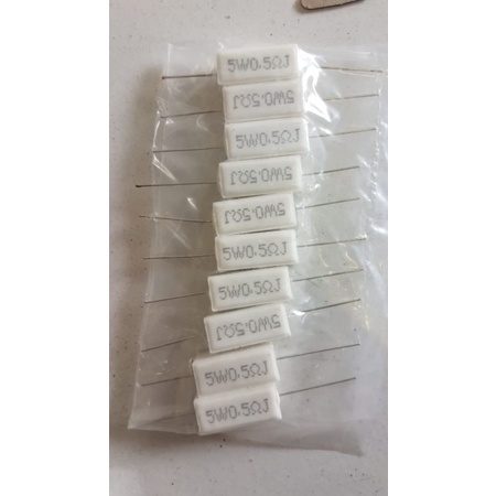 Jual Resistor 5 watt kapur 0,5 0,22 0,33 0,47 Ohm harga per 10pcs boleh campur | Shopee Indonesia