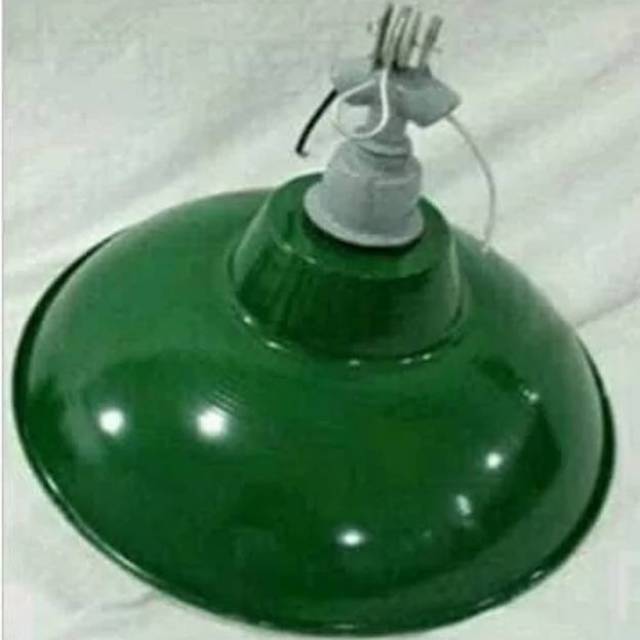Jual Kap Lampu Jalan Gantung Tudung WD Hijau E27 SET + Fitting Keramik Besi | Shopee Indonesia