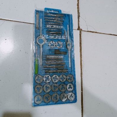 Jual 40/20/12 Pcs Hand Tap Die Tapping dan Alat Senai snai pembuat ulir ...
