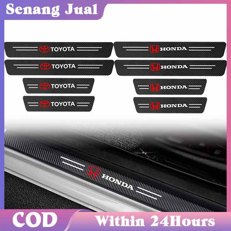 Jual 4/20Pcs Strip Sill Guard Karet / Stiker Mobil 3D Carbon Fiber ...