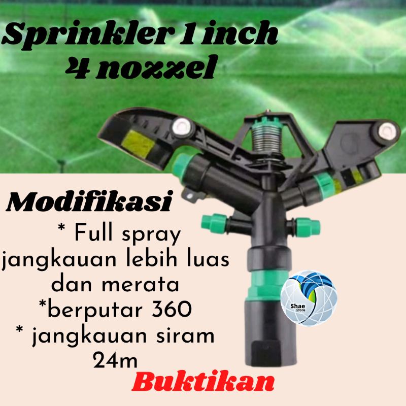 Jual Sprinkler 4 Nozzle Mutar 360 Drajat Sprinkler 1 inchi sprinkle ...