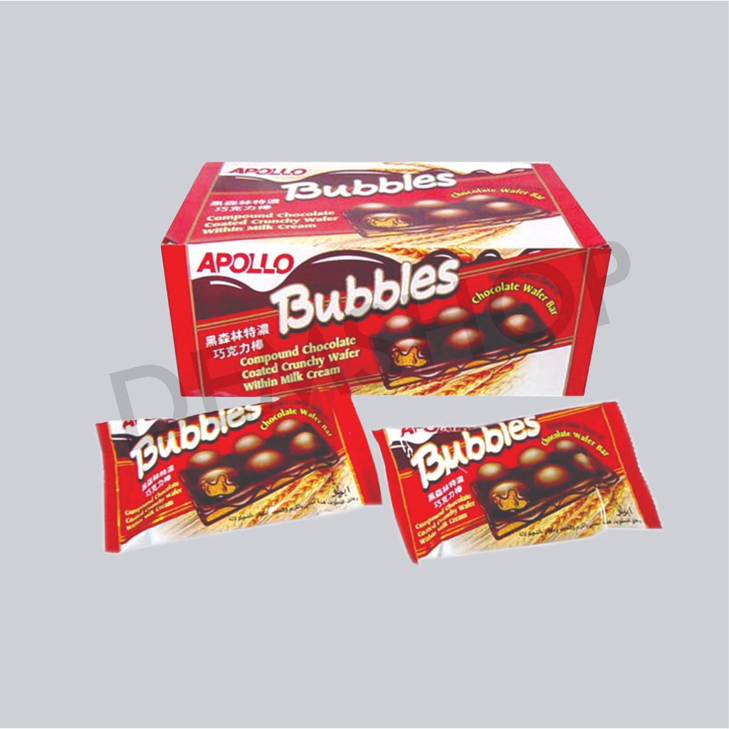 Jual Apollo Bubbles / Biskuit Cokelat / Choco Wafer Bar 24pcs | Shopee ...