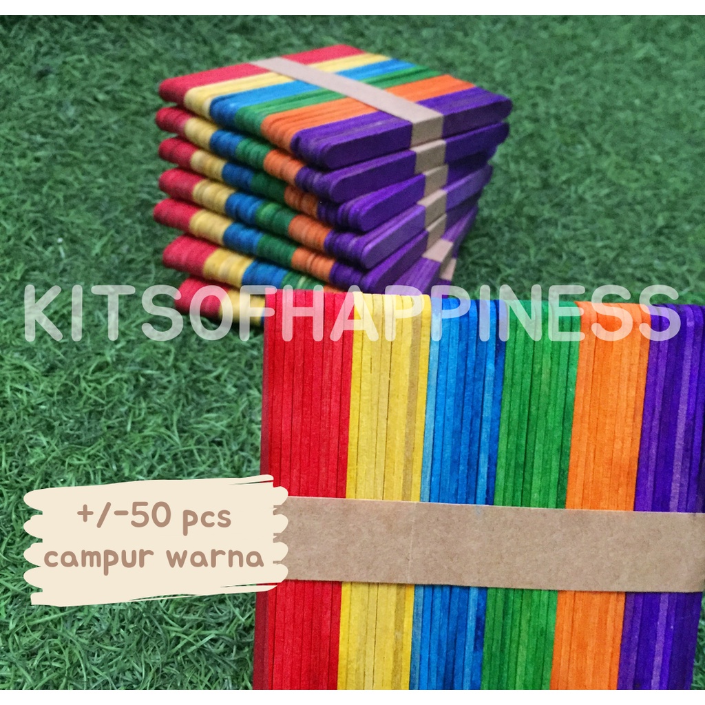 Jual NON TOKSIK premium wooden stick mainan edukasi stik kayu warna ...