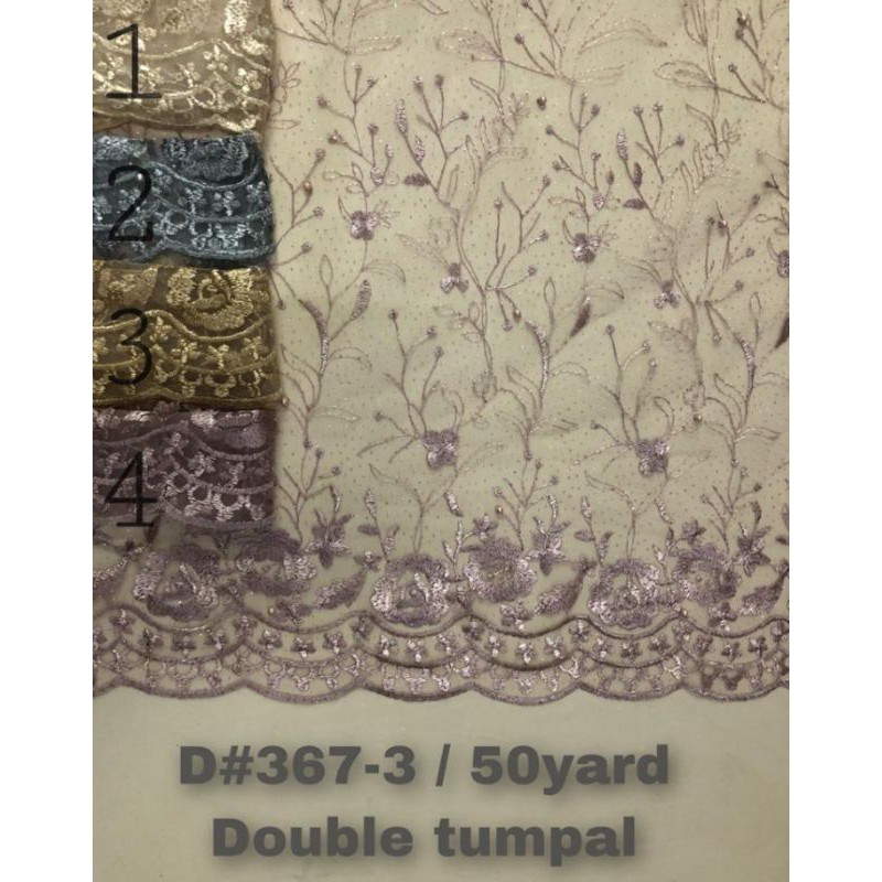 Jual Tille Akar mutiara bordir tumpal atas bawah (motif bunga tabur ...