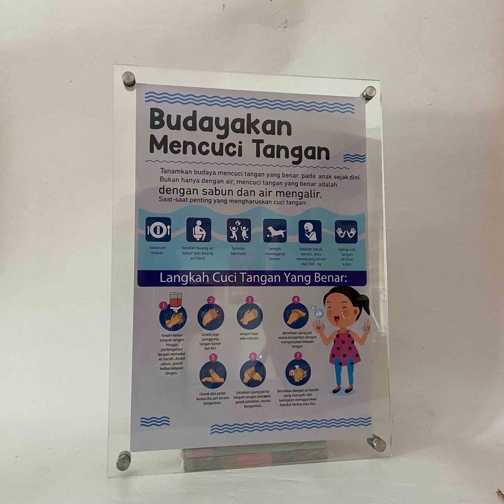 Jual Poster Akrilik Elegan, Budayakan Cuci Tangan, Poster Sekolah ... Jual Poster Akrilik Elegan, Budayakan Cuci Tangan, Poster Sekolah ...