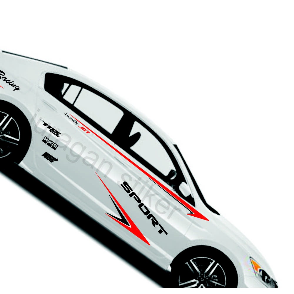 Jual Striping Sport Cutting Mobil 2 Warna Costum Teks Universal Sedan ...