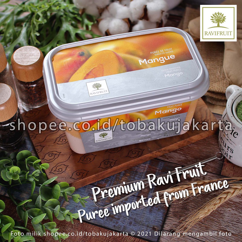 Jual Ravi Fruit PUREE Mango 1kg Ravifruit Frozen Buah Mangga Beku ...