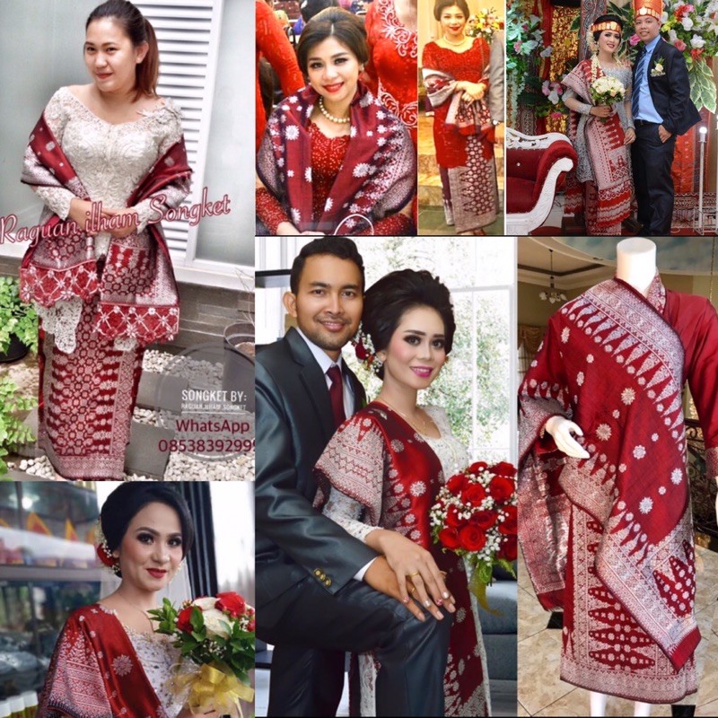 Jual Songket Cantik Manis Exclusive Merah Silver/songket tenun asli ...