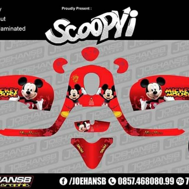 Jual Decal Full body - Sticker motor variasi - Honda Scoopy fi - Mickey ...