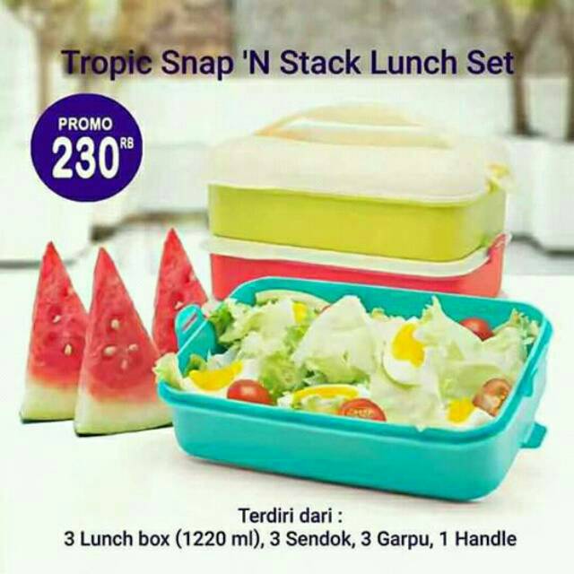 Jual TROPIC collection Snap 'N stack lunch set | Shopee Indonesia